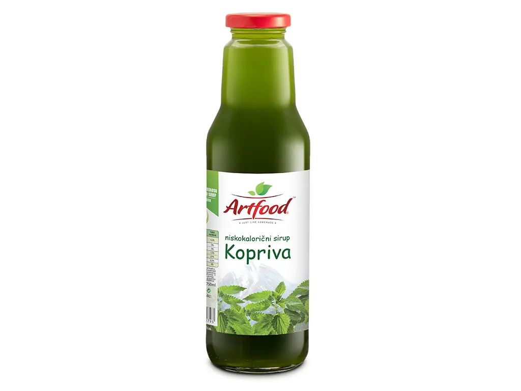 Artfood Niskokalorični sirup za osvežavajuće bezalkoholno piće, Ukus koprive, 750 ml