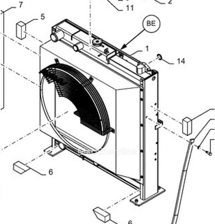 Case 48115737 radijator za hlađenje motora za E215C građevinske mašine