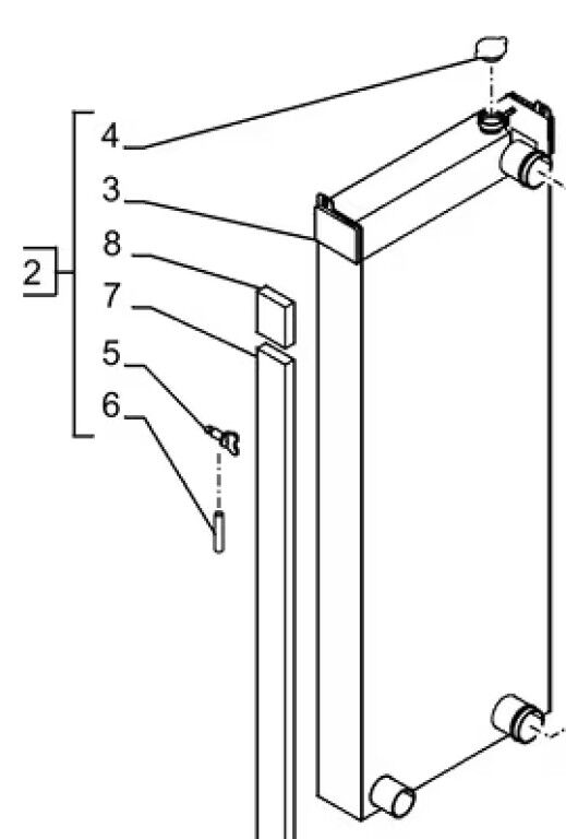 Case LN004190 LN004190 radijator za hlađenje motora za CX750D građevinske mašine