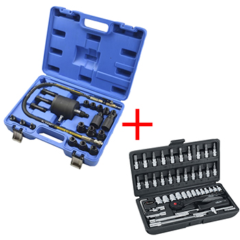 Brilliant Tools pneumatski set za vađenje dizni 21 kom. + Vigor set gedora 1/4 46 kom