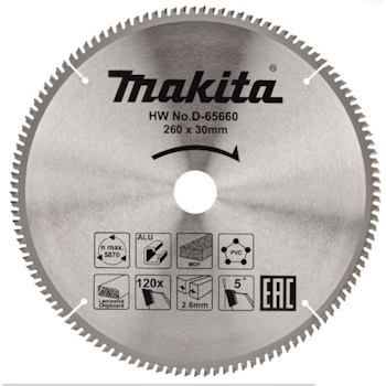 Makita TCT list testere 260mm D-65660