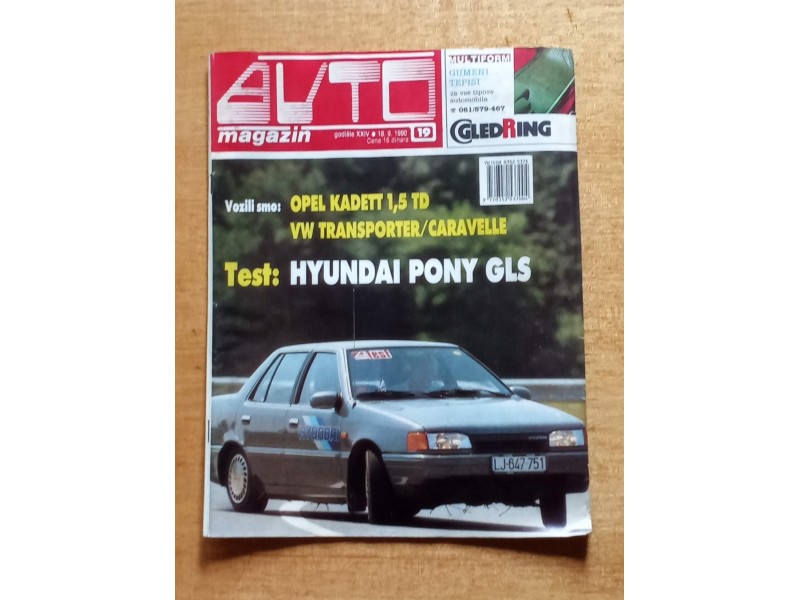 Auto Magazin - Broj 19 - 1990.g - Opel Kadet 1,5 TD