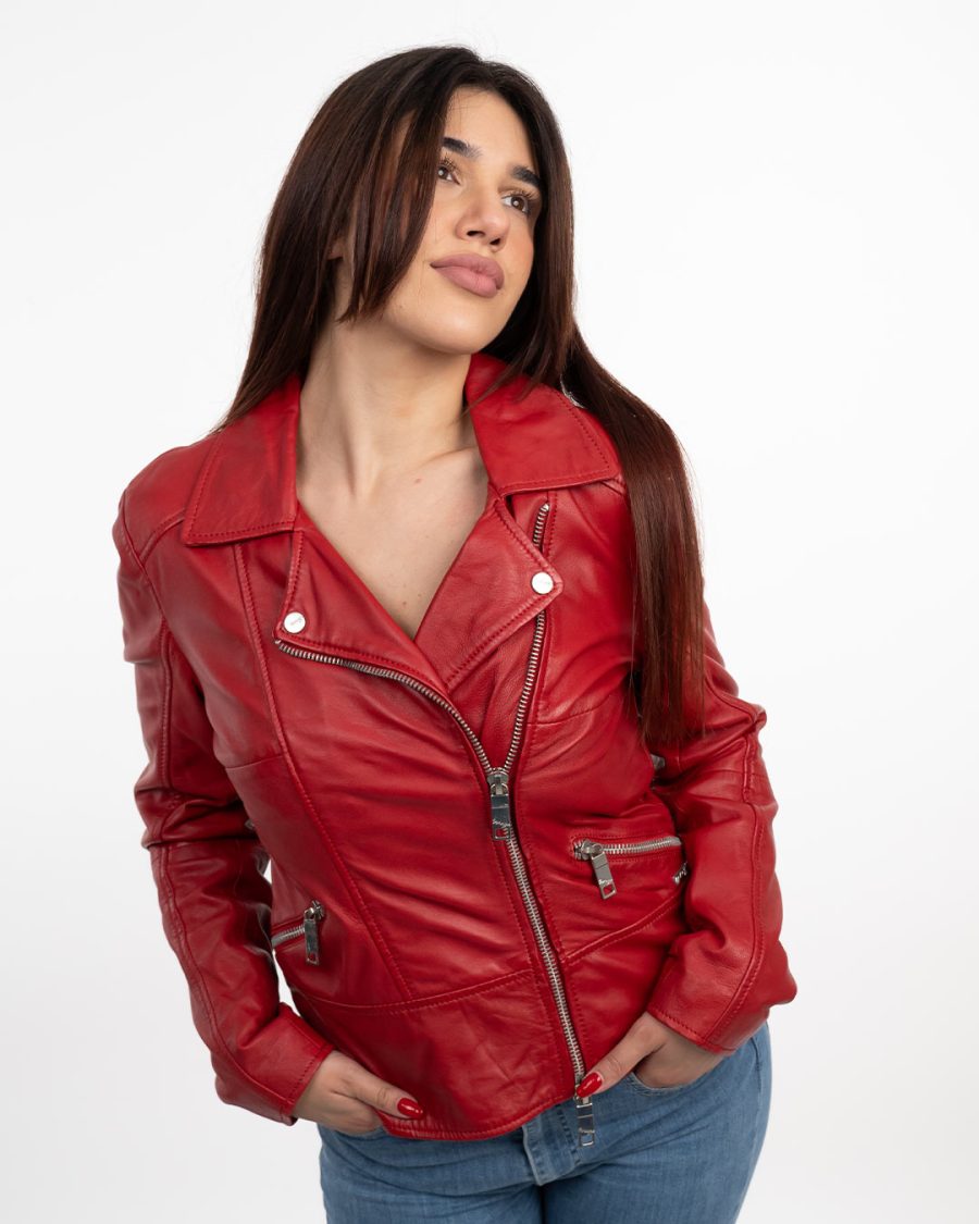 Ženska kožna jakna – Maze-21-3-36 – Crvena