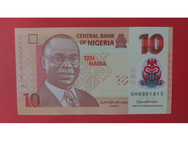 10 naira 2021 god Nigerija UNC polimer