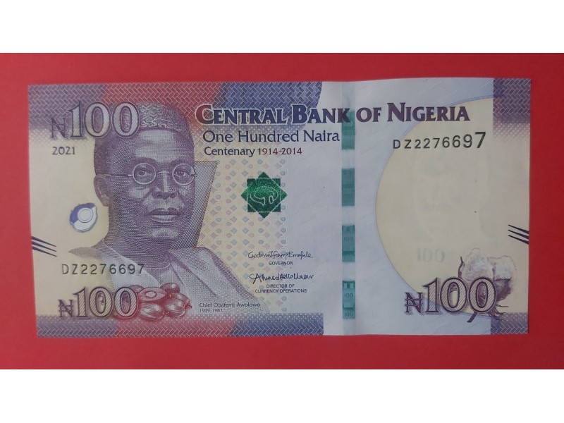 100 naira 2021 god Nigerija UNC