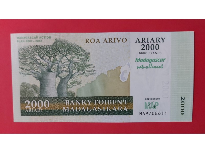 2.000 ariary 2012 god Madagaskar UNC