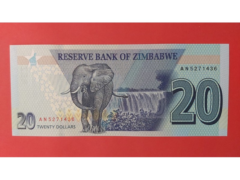 20 dollars 2020 god Zimbabwe UNC