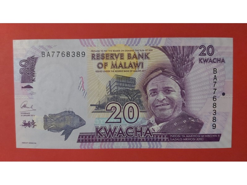 20 kwacha 2016 god Malawi UNC