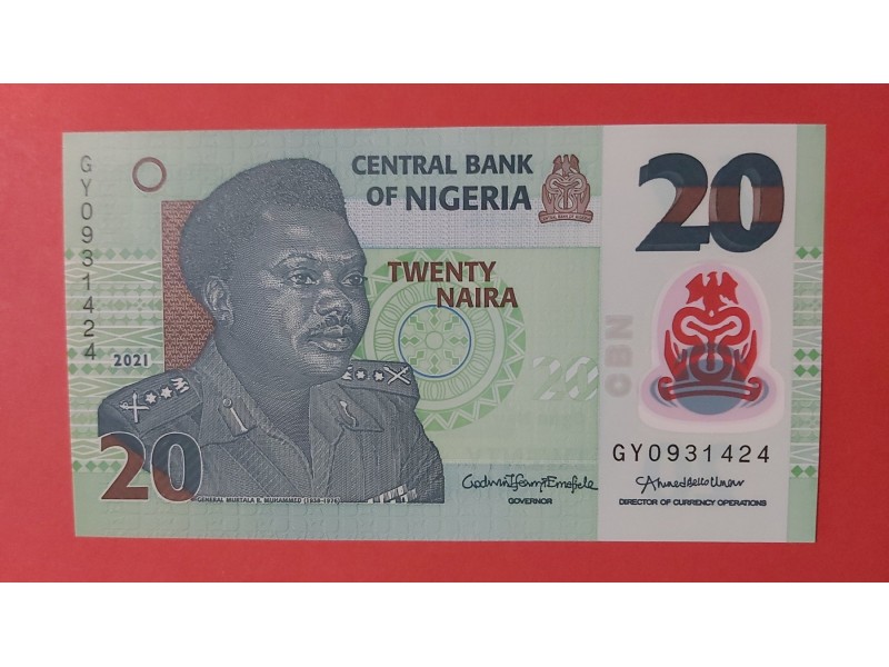 20 naira 2021 god Nigerija UNC polimer