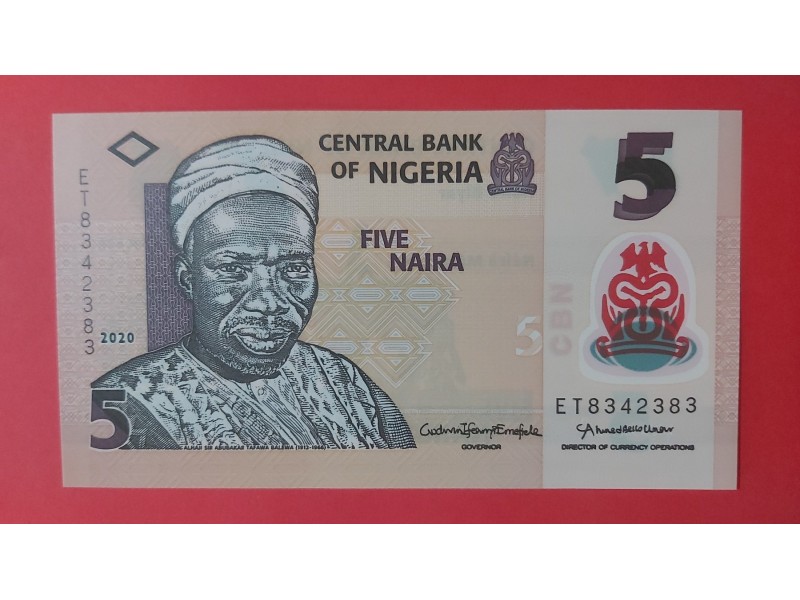 5 naira 2020 god Nigerija UNC polimer