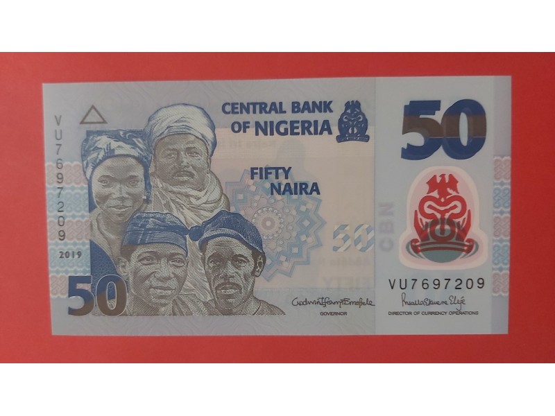 50 naira 2019 god Nigerija UNC polimer