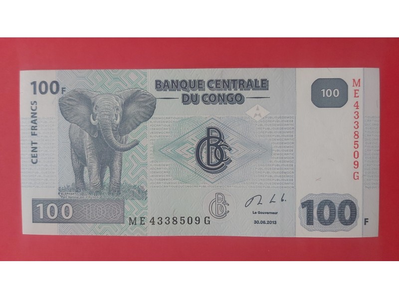 100 francs 2013 god Kongo UNC