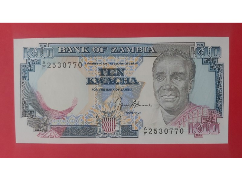 10 kwacha 1989 god Zambija UNC