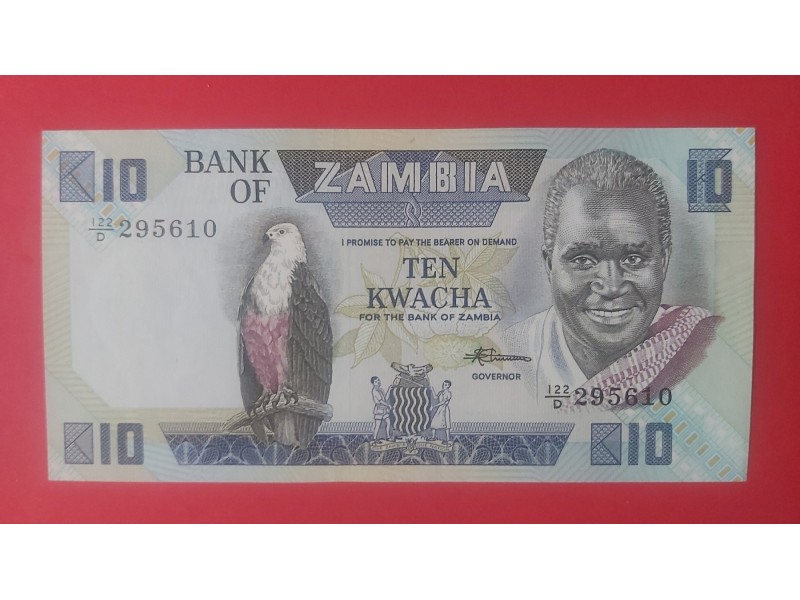 10 kwacha 1986 god Zambija UNC