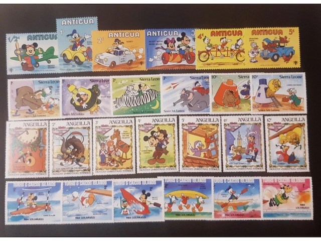 Dizni (Disney) ** lot 25 markica iz 4 serije