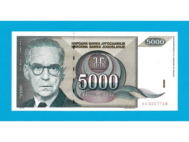 NBJ - 5000 DINARA 1992   -UNC-