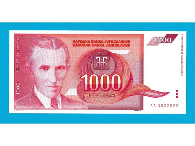 NBJ - 1000 DINARA 1992   -UNC-