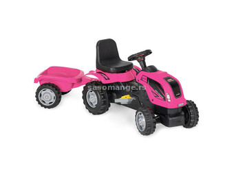 MMX Traktor na pedale sa prikolicom na akumulator Pink