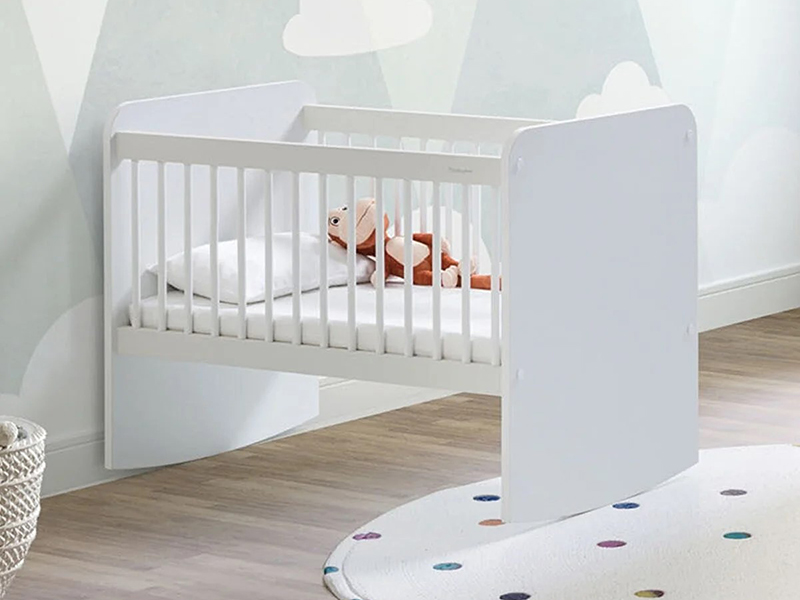 Onlinenamestaj Kolevka za bebe ljuljajuća – fiksna belo dušek 90 x 50 cm