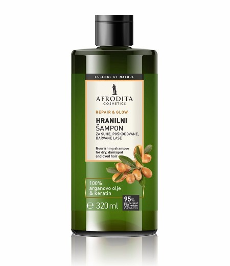 Hranljivi šampon za suvu, oštećenu kosu s arganovim uljem i keratinom
