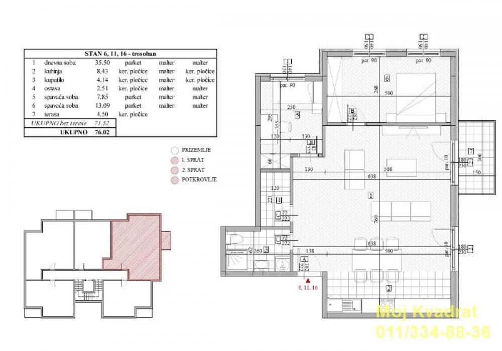 Trosoban stan na prodaju, 87m2, 147.900€