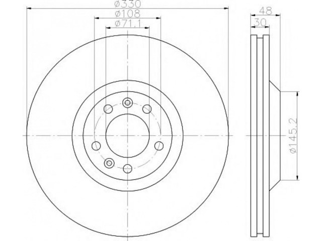 DISK PREDNJI VENTILIRAJUCI PAGID 54295