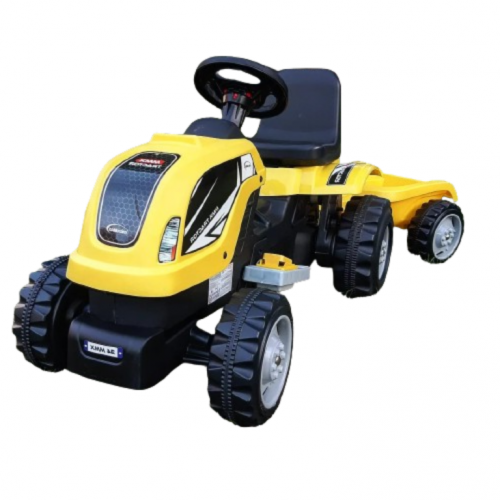 Traktor na akumulator sa prikolicom MMX žuta