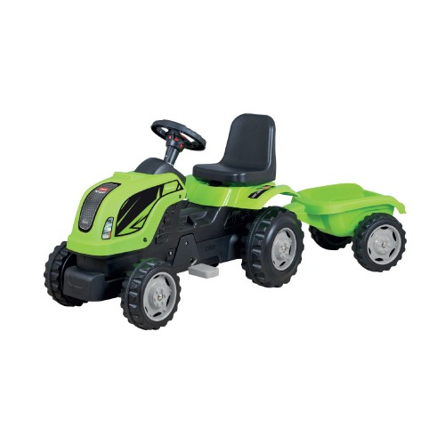 Traktor na pedale MMX sa prikolicom zelena