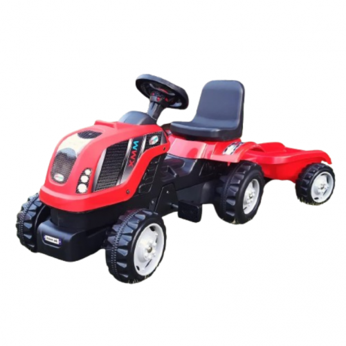 Traktor na pedale MMX sa prikolicom Crvena