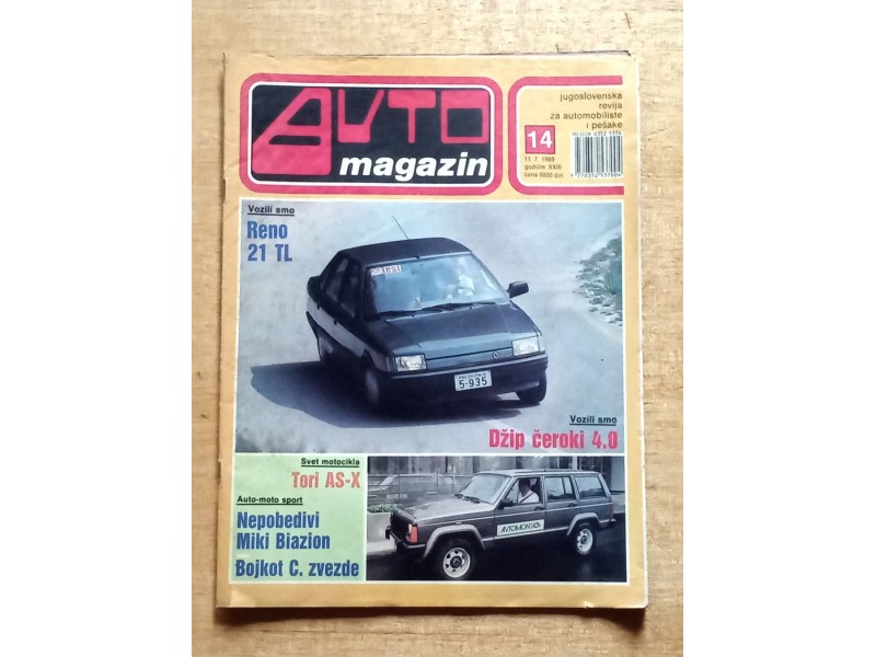 Auto Magazin - Broj 14 - 1989.g - Džip Čeroki 4,0 -