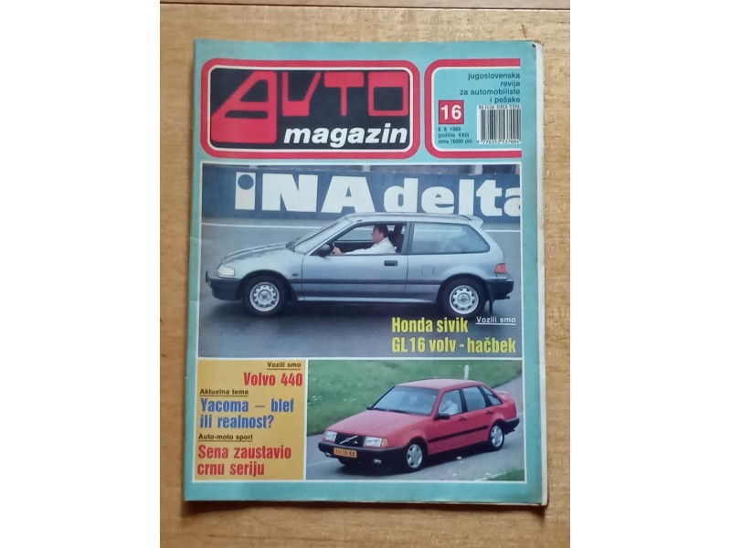 Auto Magazin - Broj 16 - 1989.g - Honda Sivik -