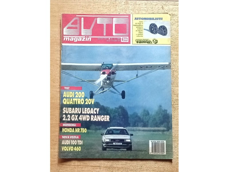 Auto Magazin - Broj 26 - 1989.g - Audi 200 Quattro 20V