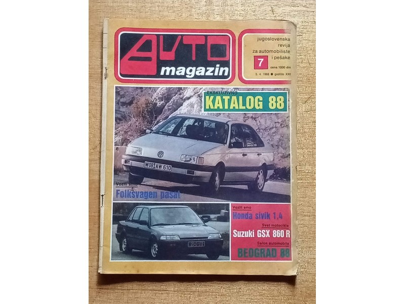 Auto Magazin - Broj 7 - 1988.g - Folksvagen Pasat