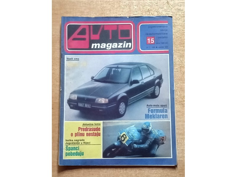 Auto Magazin - Broj 15 - 1988.g - Formula Meklaren -