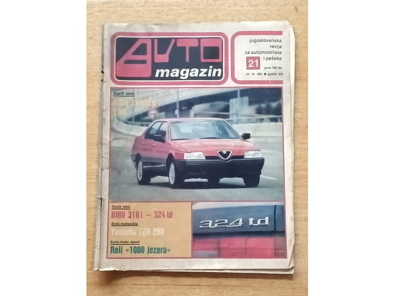 Auto Magazin - Broj 21 - 1987.g - Alfa Romeo - BMW