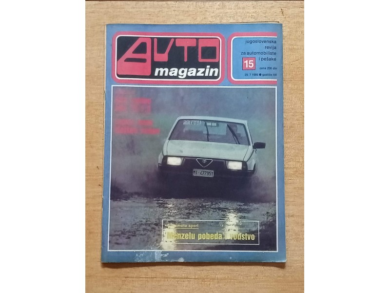 Auto Magazin - Broj 15 - 1986.g - Alfa Romeo -