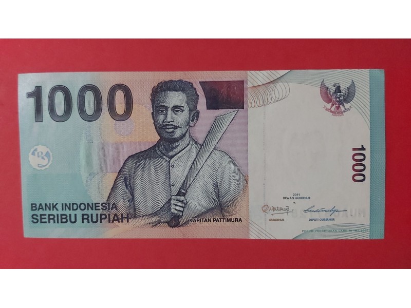 1.000 rupiah 2011 god Indonezija UNC