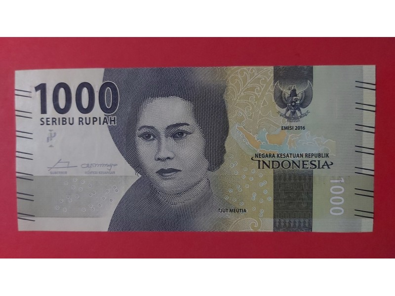 1.000 rupiah 2016 god Indonezija UNC