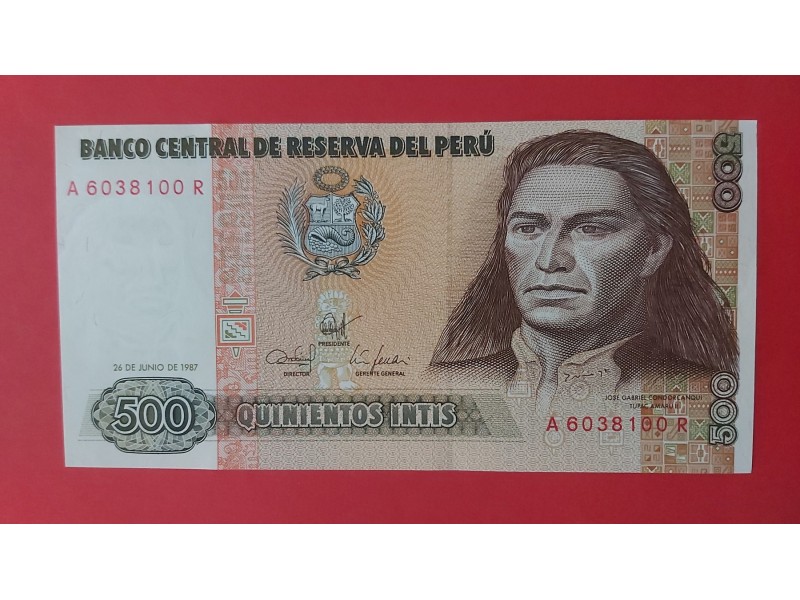 500 intis 1987 god Peru UNC