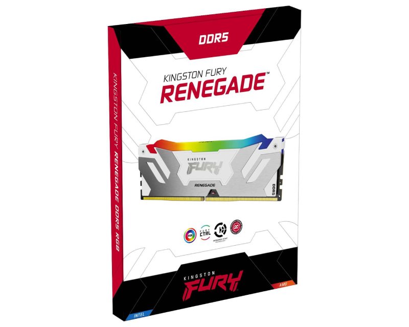 KINGSTON DIMM DDR5 16GB 6400MT/s KF564C32RWA-16 FURY Renegade RGB White