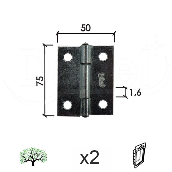 Šarka brodska za vrata SP9003 ZNB 75X50X1,6 mm (2kom) DBP1 (0102089)