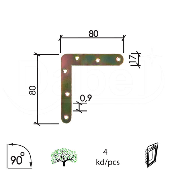 Vezač ugaoni LP1 ZNŽ 80X80/17/0,9 mm (4kom) DSP (0220009)