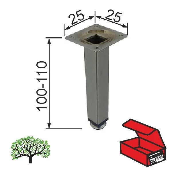 Nogica štelujuća za nameštaj NO14 HR 25X25X100-110 mm OPD (0206160)