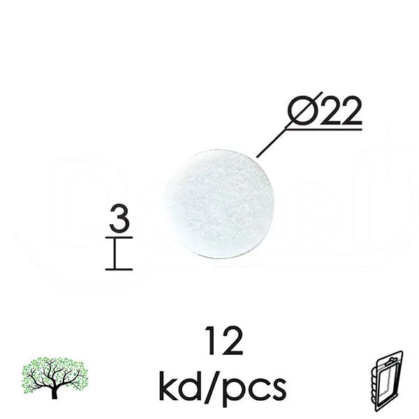 Podloška filc samol. za nameštaj F01 bela FI22X3 mm (12kom) DPZ (0218021)
