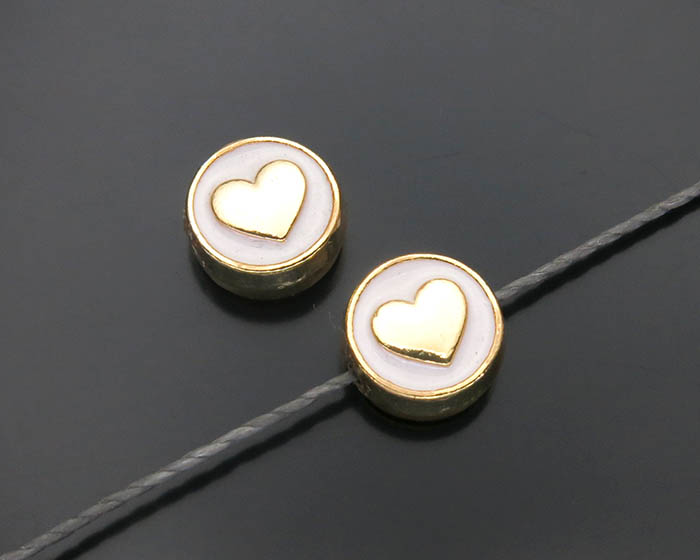 MP-Perla ukrasna U003(G) Gold Color – Srce 10mm (1kom)