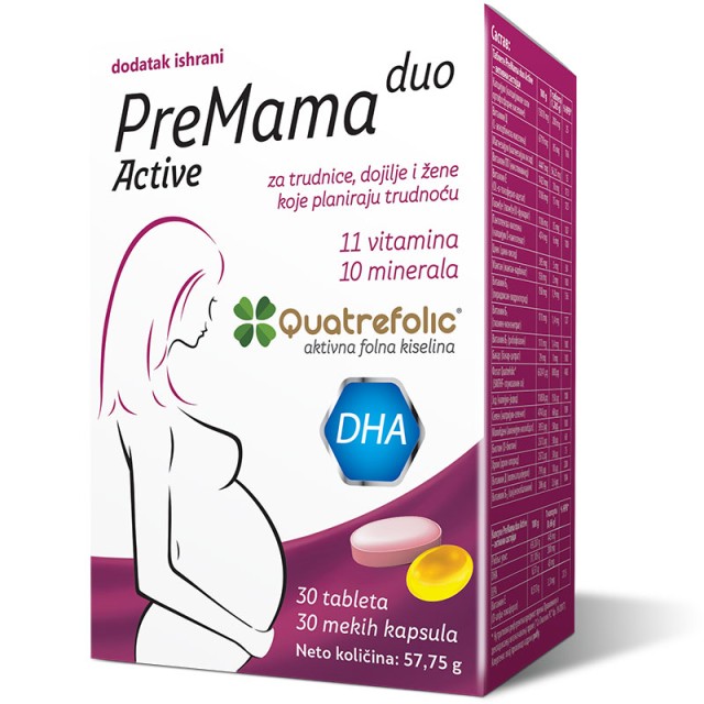 PREMAMA DUO, 30 KAPSULA + 30 TABLETA