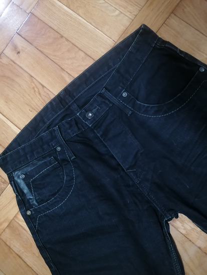 PEPE JEANS crne melirane muske farmerke M