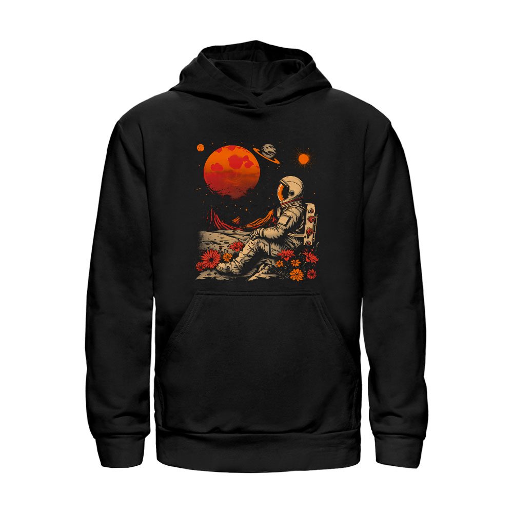 Astronaut i Cvece - Unisex Duks