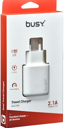 BUSY USB Home Charger 2,1A dual