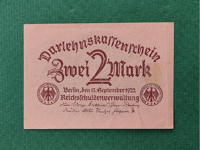 2 MARK 1922 aUNC